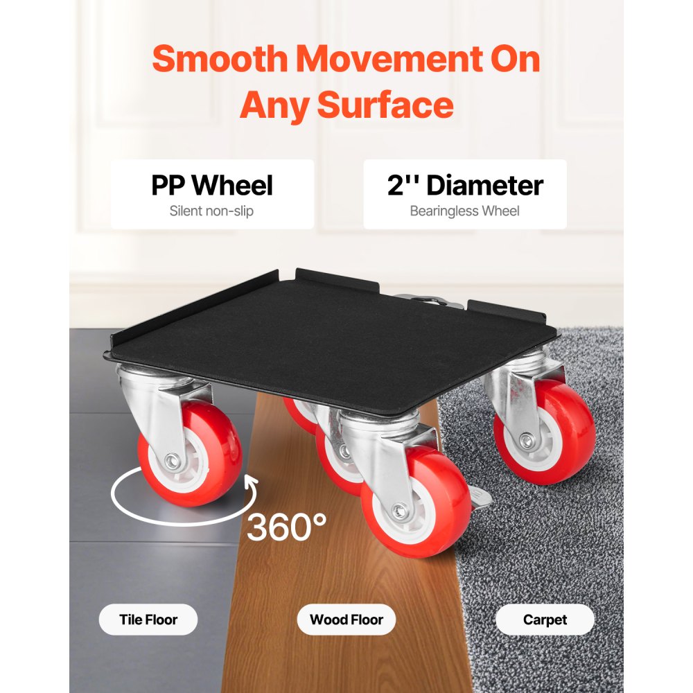 VEVOR Furniture Dolly Heavy Duty Furniture Mover with 5 Wheels 3474 lbs ...