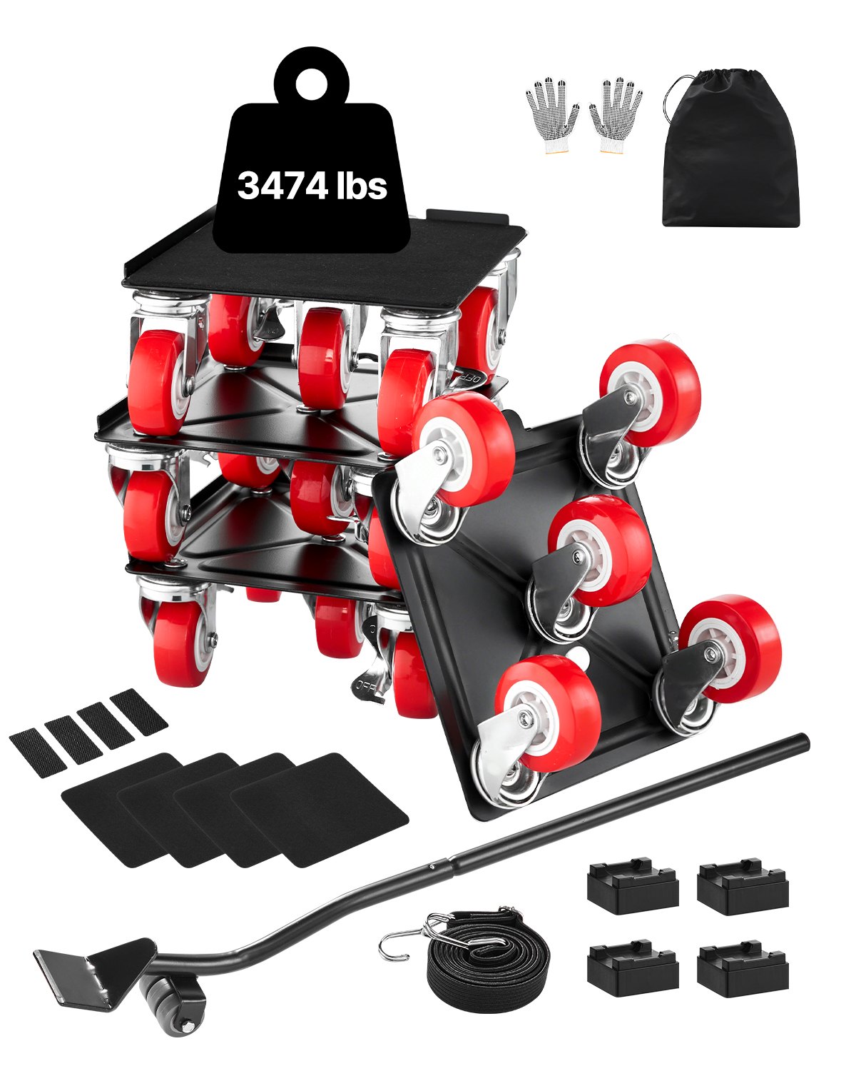 VEVOR Furniture Dolly, Maximum Load 3474 lbs, Heavy Duty Furniture ...