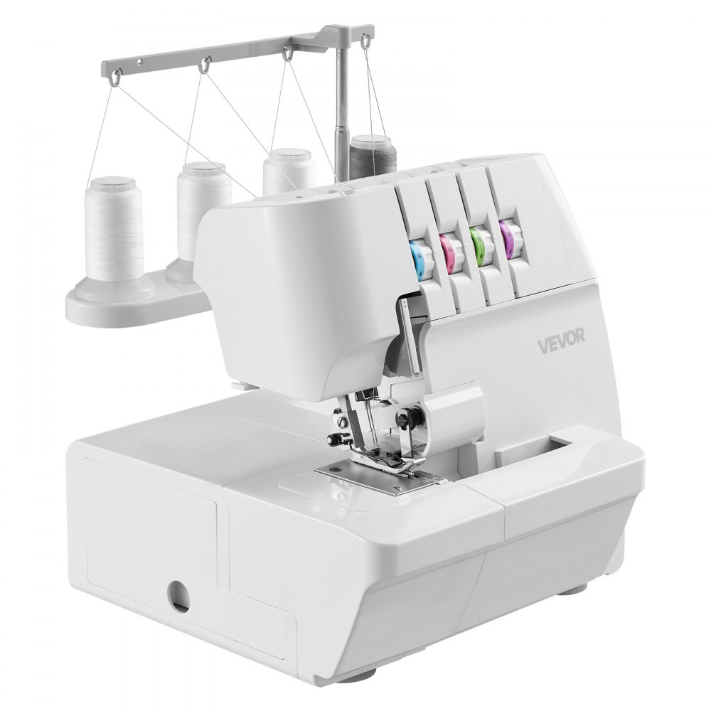 Šijací stroj VEVOR Serger Overlock, 1250 stehov za minútu, 2-3-4 nite ...