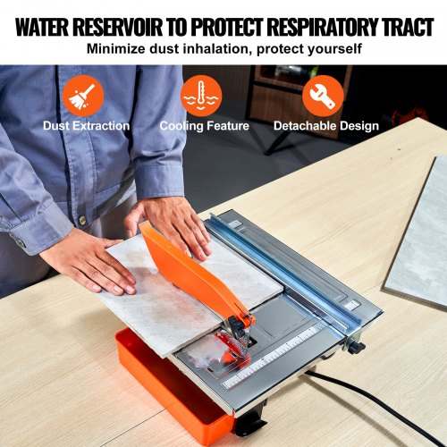 VEVOR Wet Tile Saw, 7-inch 65Mn Steel Blade, 3500 RPM Induction Motor ...