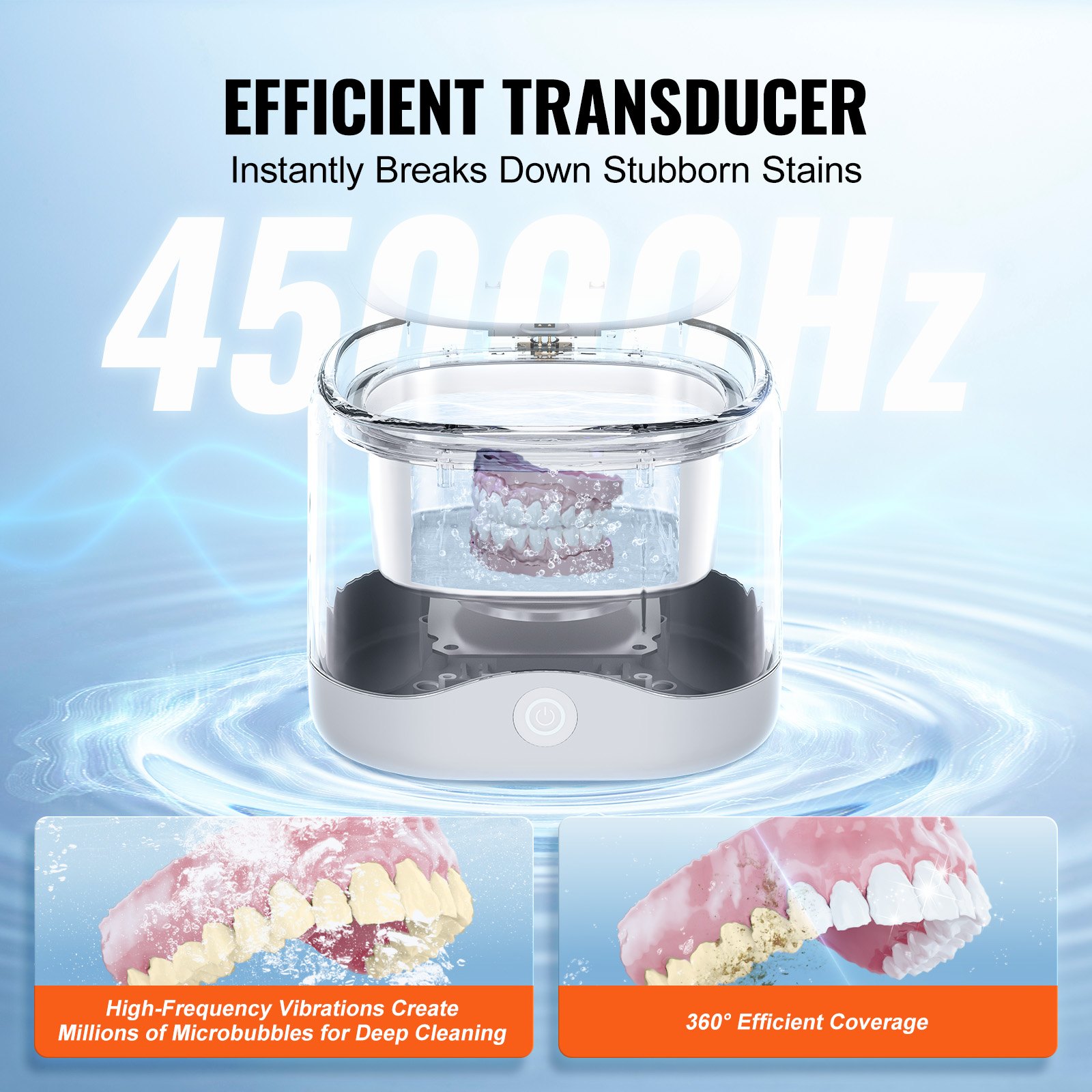 VEVOR Ultrasonic Cleaner,45kHz Ultrasonic Cleaner for Denture Cleaner ...