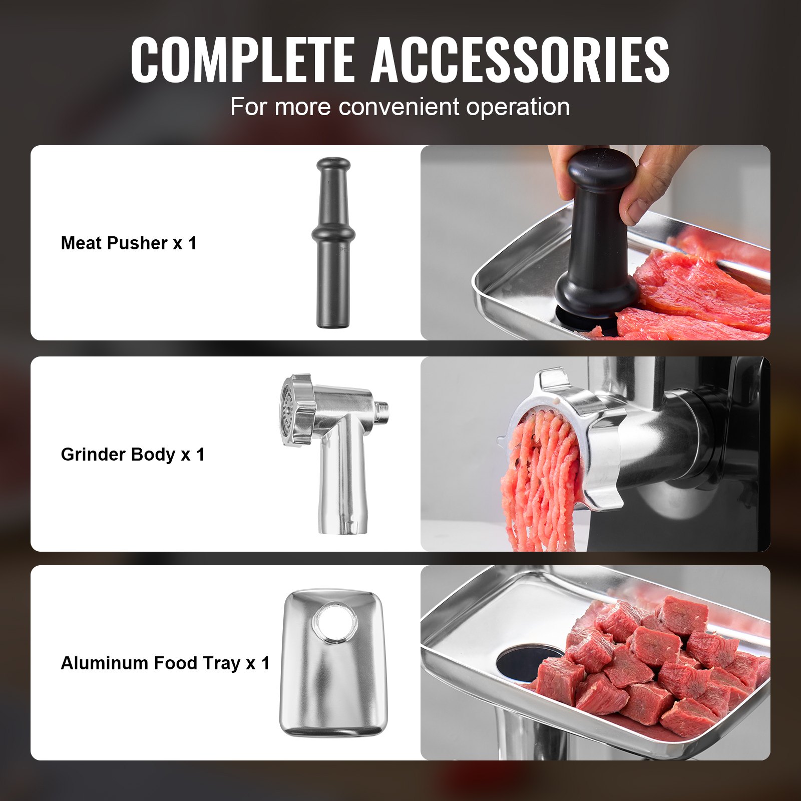 VEVOR Meat Grinder, 3 Lbs/Min Capacity Electric Meat Grinders with ...
