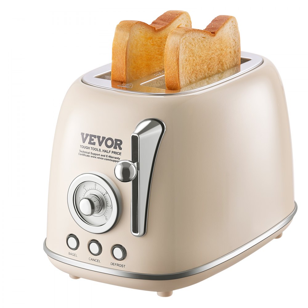 VEVOR Brushed Stainless Steel Toaster, 2 Slice, 825W 1.5'' Extra Wide ...