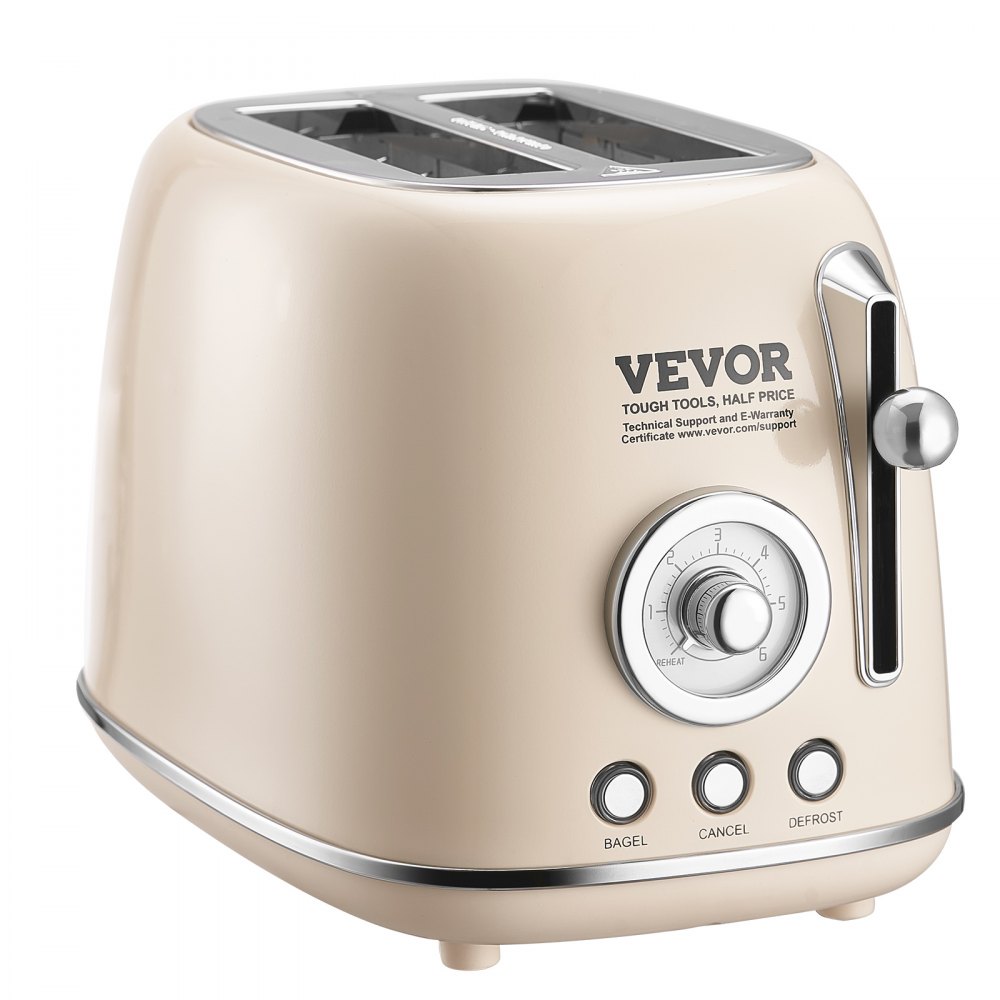 VEVOR Brushed Stainless Steel Toaster, 2 Slice, 825W 1.5'' Extra Wide ...