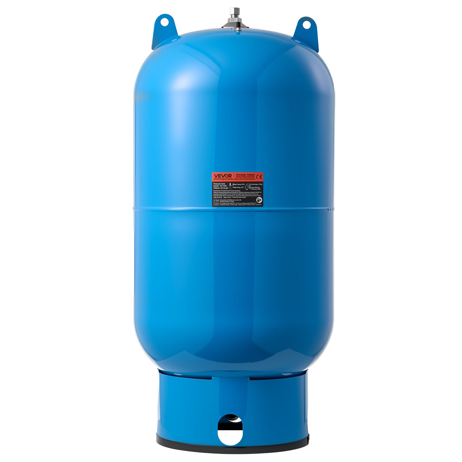 VEVOR 34-Gallon Vertical Well Pressure Tank, Pre-Charged Pressurized ...