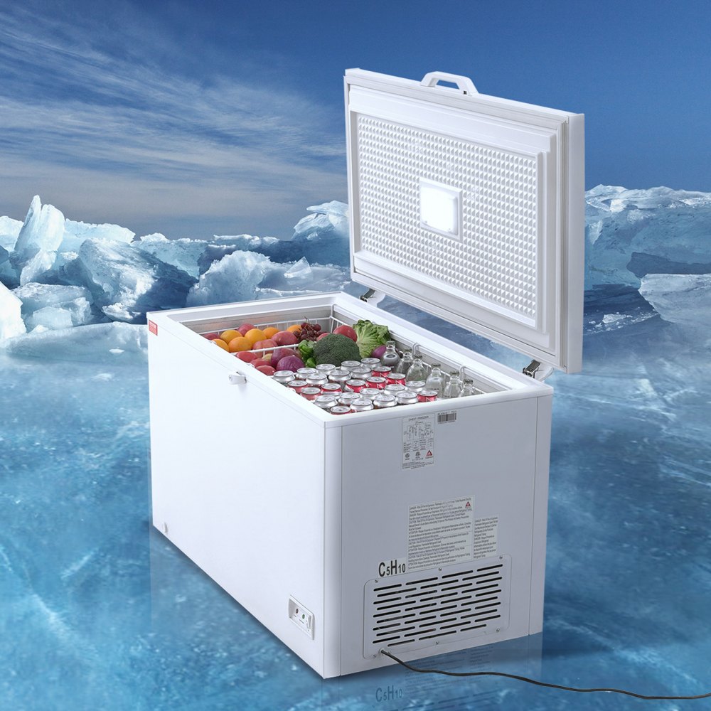 VEVOR Chest Freezer, 12.8 Cu.ft / 345 L Large Deep Freezer & 4 ...