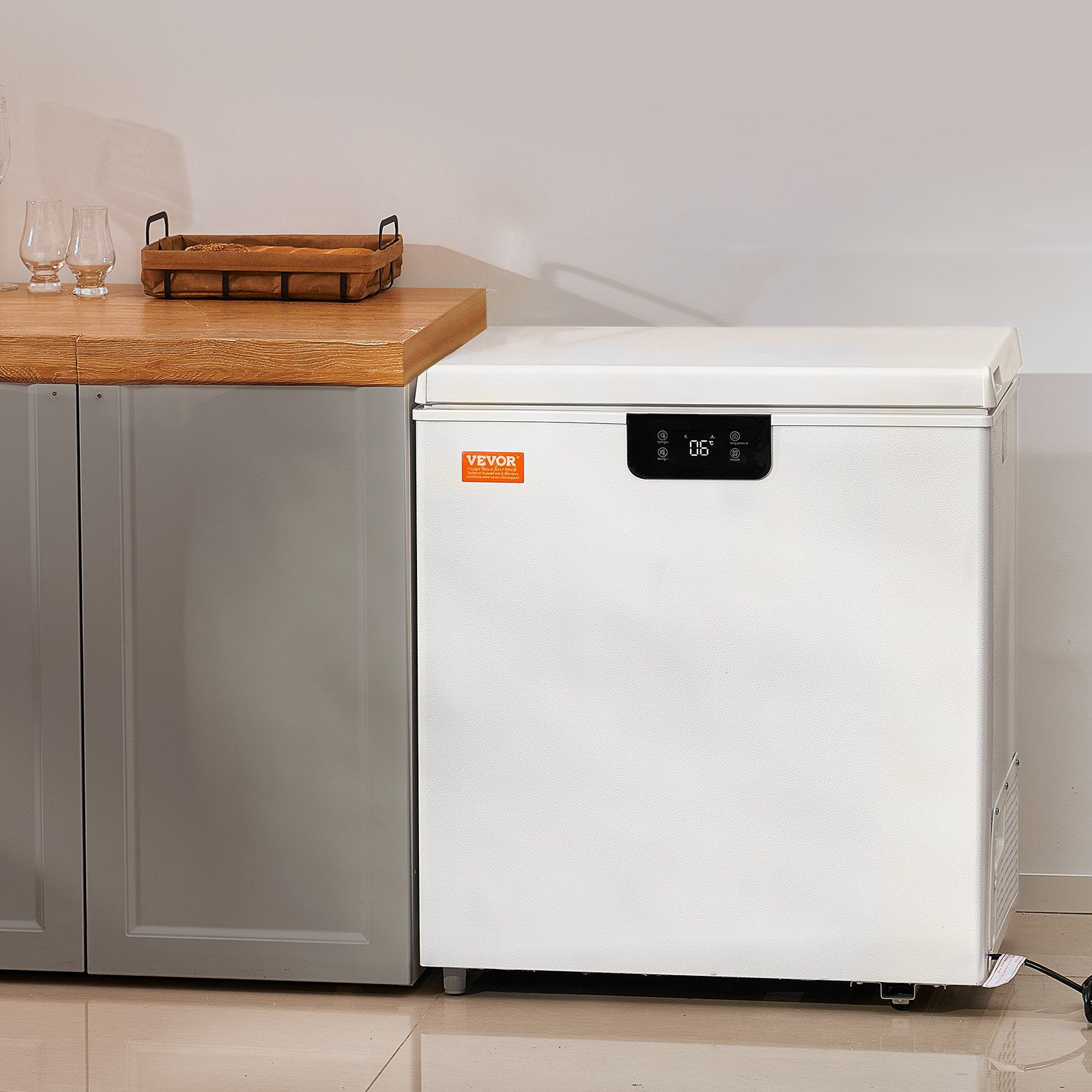 VEVOR Chest Freezer, 3.88 Cu.ft / 110 L Compact Deep Freezer, Free ...