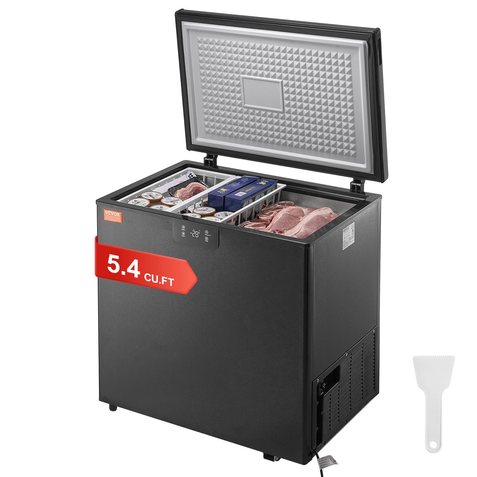 VEVOR Chest Freezer, 5.4 Cu.ft / 153 L Compact Deep Freezer, Free ...