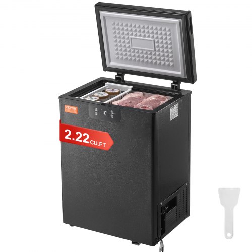 VEVOR Chest Freezer, 2.22 Cu.ft / 63 L Compact Deep Freezer, Free ...