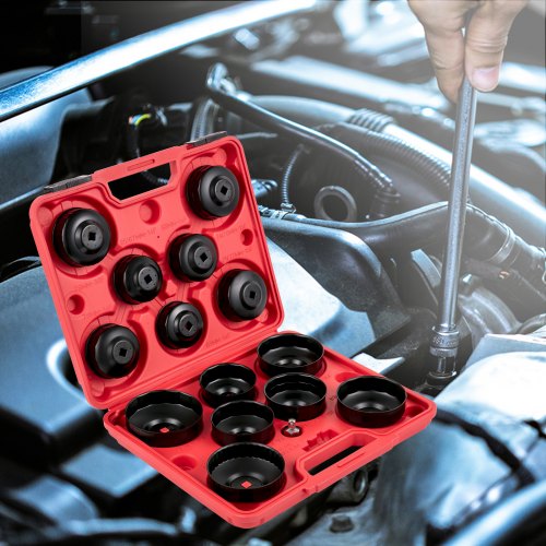 VEVOR Oil Filter Socket Set, 14 Pcs Oil Filter Wrench Set, Sturdy Steel ...