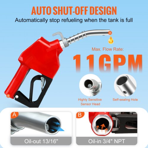 VEVOR Automatic Fuel Nozzle Shut Off Fuel Refilling 3/4" NPT 13/16 ...