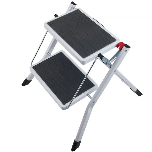 VEVOR Step Ladder 2-Step 330lbs Capacity, Ergonomic Folding Steel Step ...