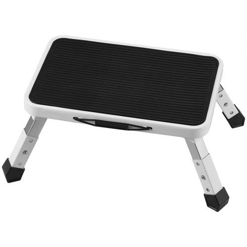 VEVOR Step Stool 1 Step 150KG Capacity Folding Steel Step Ladder 3 Adjustable Height Portable Toddler Step Stools for Adults Non Slip Sturdy Step