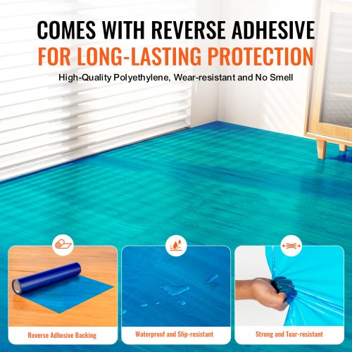 VEVOR Carpet Protection Film, 24" x 200' Floor and Surface Shield with ...