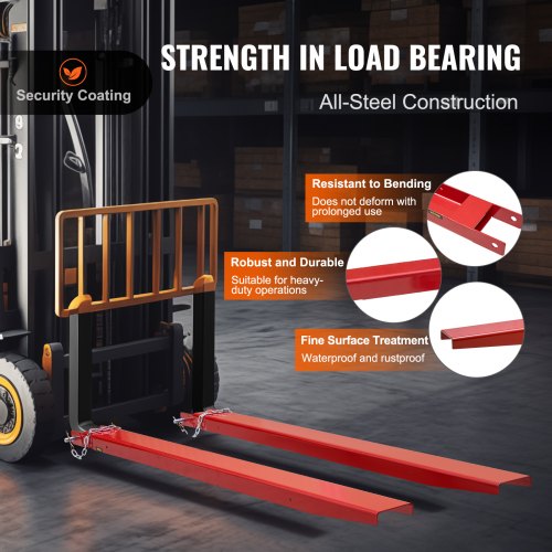 VEVOR Pallet Fork Extensions, 72" Length 4.5" Width, Heavy Duty Carbon ...