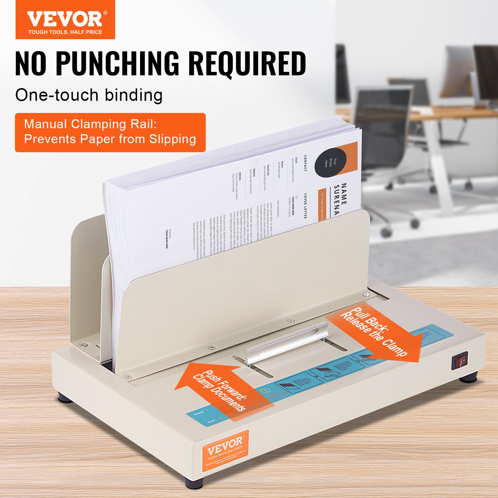 VEVOR Thermal Binding Machine, 500 Sheets Capacity Book Binding Machine ...
