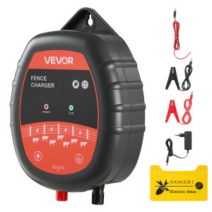VEVOR Electric Fence Charger, 10kV 1J, AC DC Electric Fence Energizer ...
