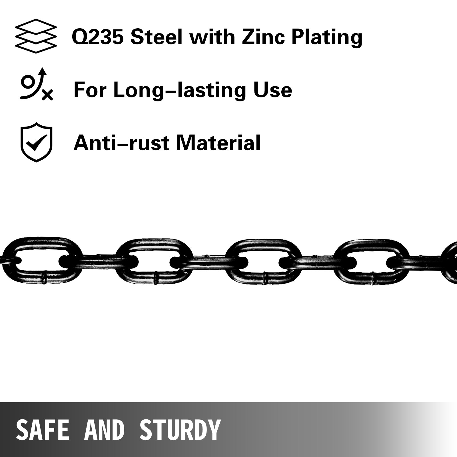 VEVOR Weight Lifting Chains, 1 Pair 35LBS/16kg Weight lifting Chains ...