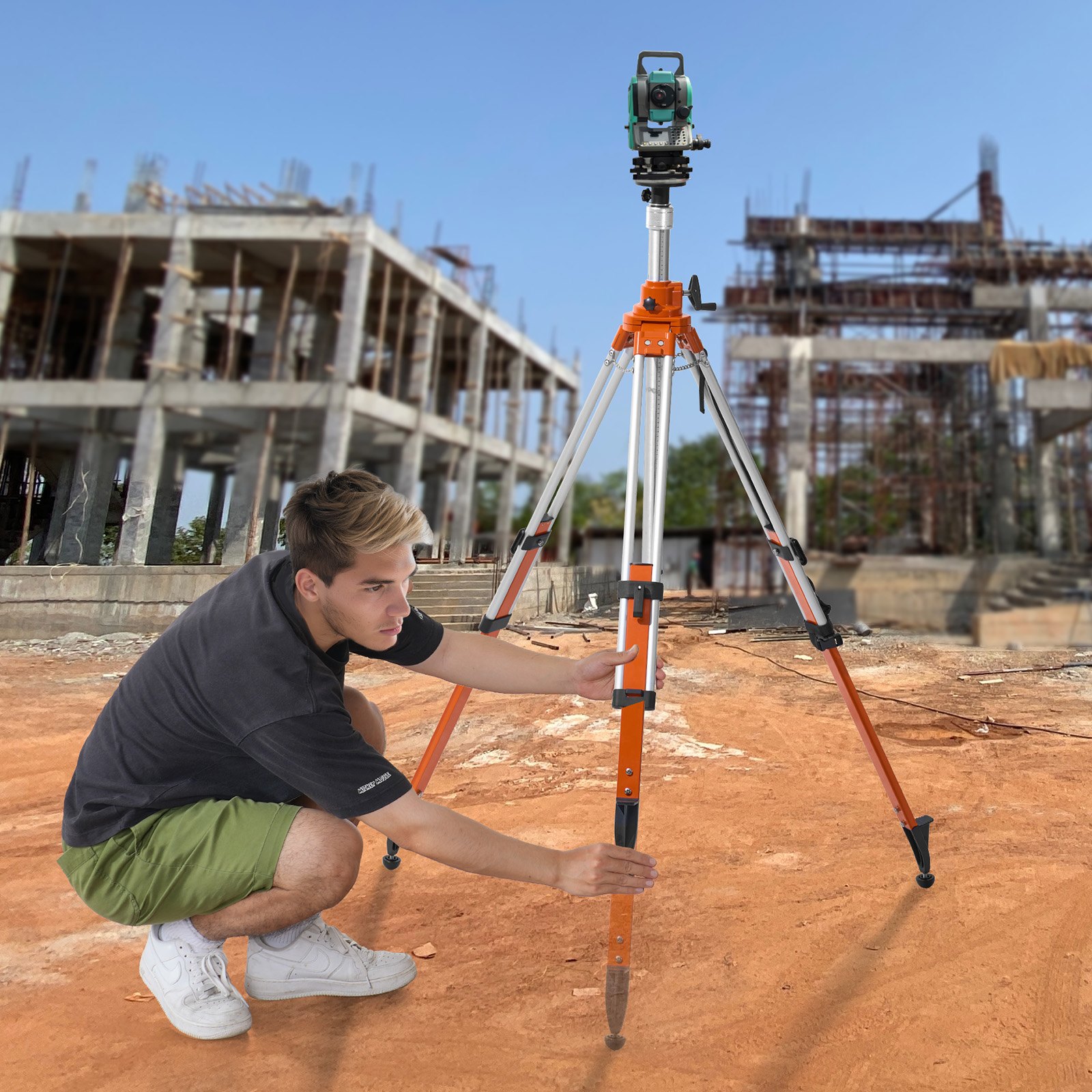 VEVOR Stand for Laser Level – 5/8"-11 Tripod, 45-114 Inch