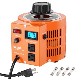 VEVOR 2000VA Auto Variable Voltage Transformer, 15.3 Amp, 110V Input 0 ...