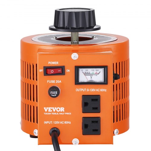 Vevor 2000va Auto Variable Voltage Transformer 15 3 Amp 110v Input 0 130v Output Ac Voltage