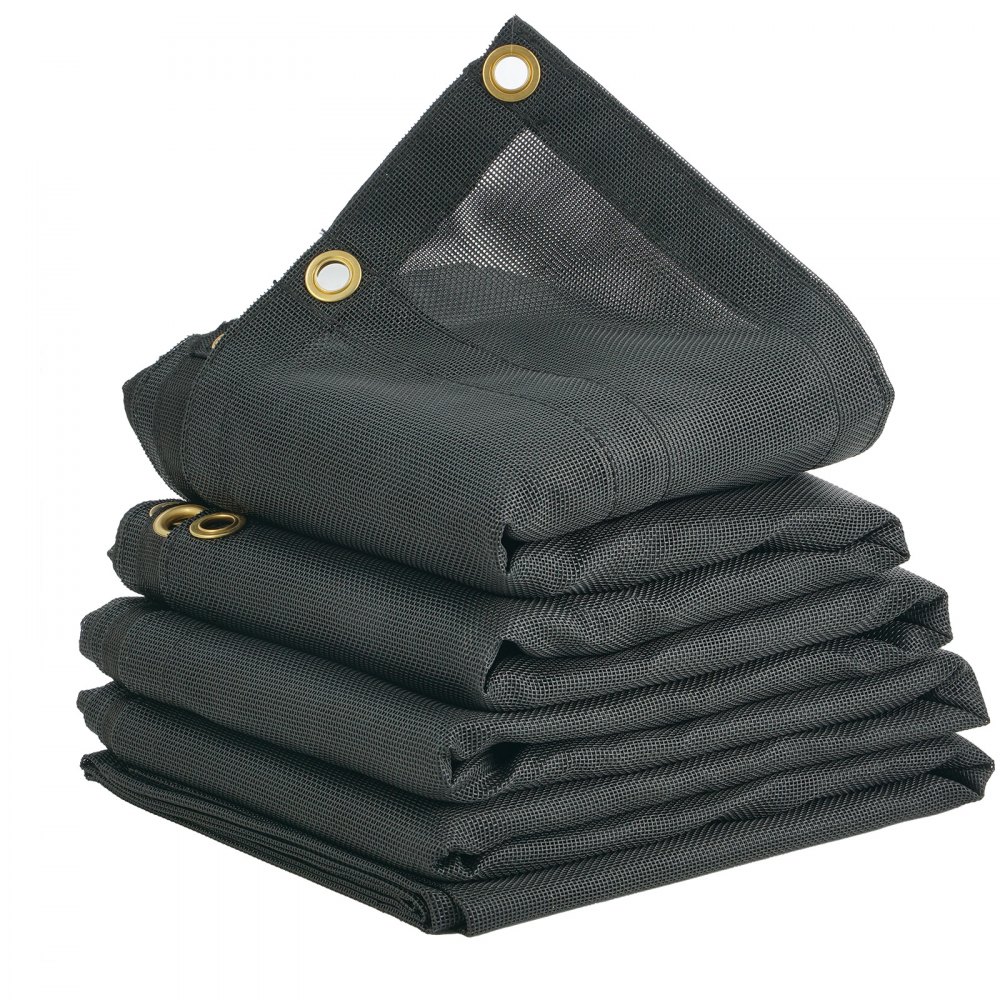 VEVOR Dump Truck Mesh Tarp, 7 x 14 ft, PVC Coated Black Heavy Duty ...