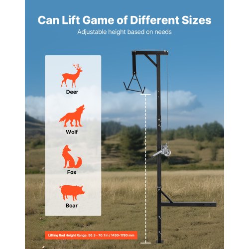 VEVOR Truck Hitch Game Hoist 600 lbs Hunting Deer Hoist with 2-inch ...
