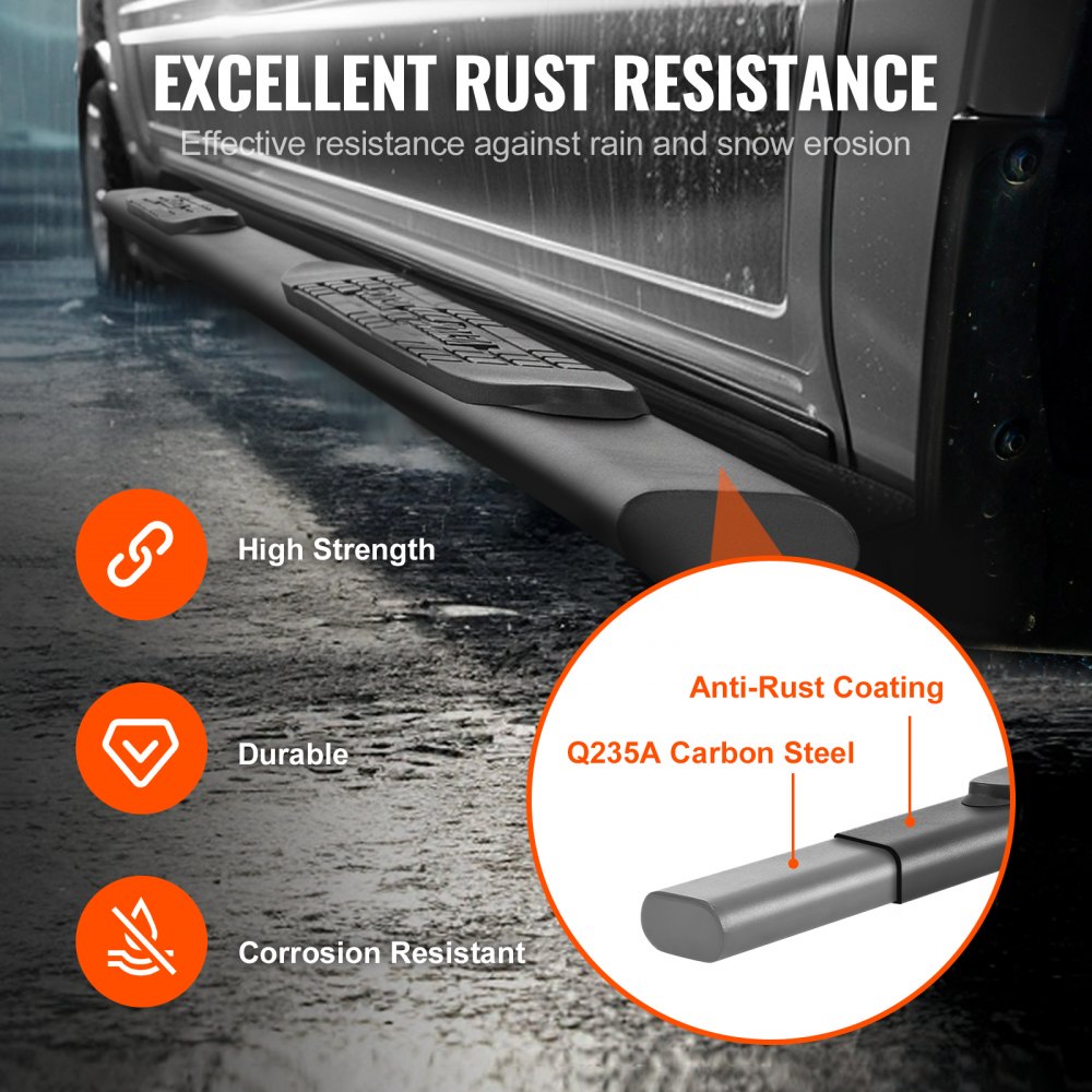 VEVOR Running Boards 3" Step Bars Fit 2005-2023 Toyota Tacoma-Crew Cab ...
