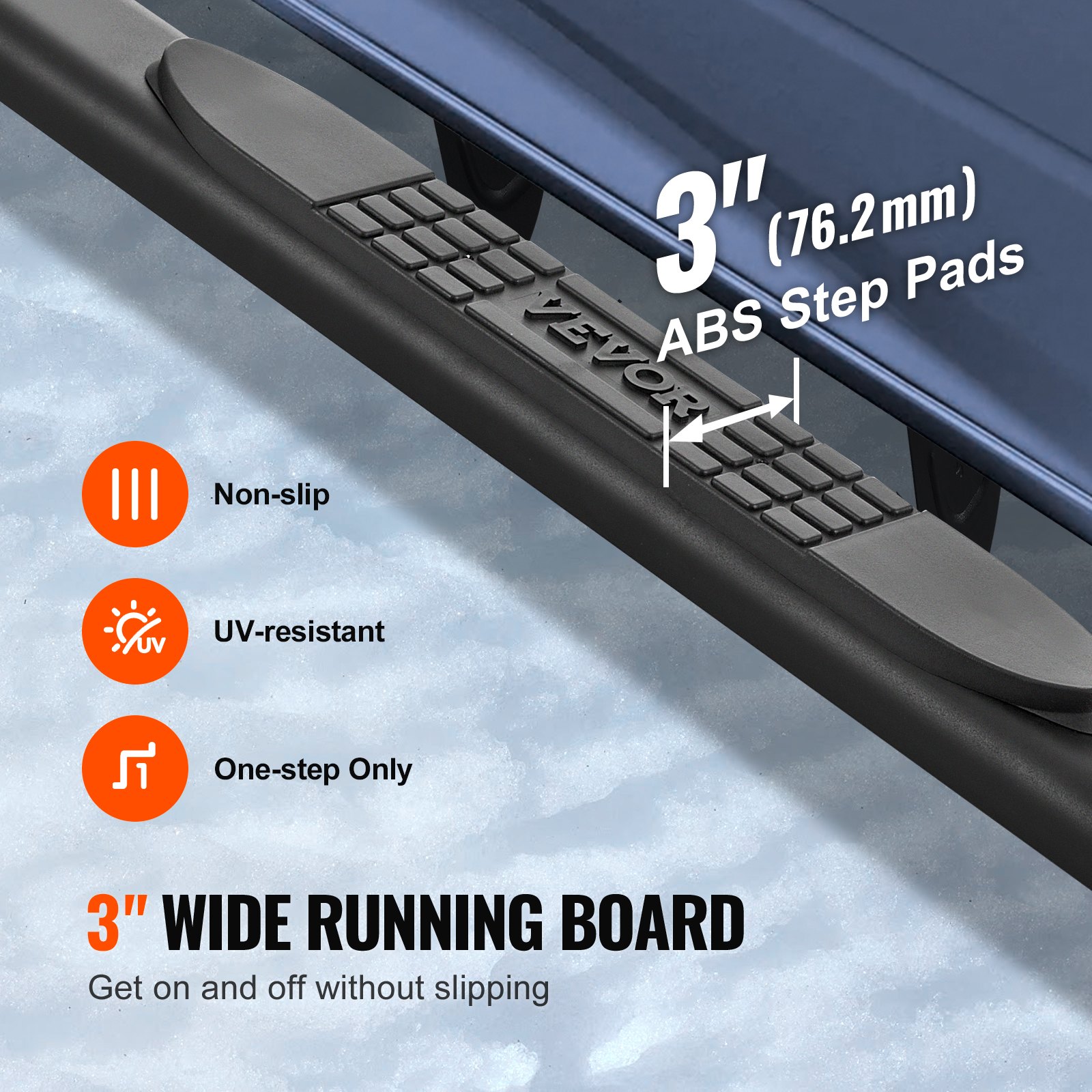VEVOR Running Boards 3" Step Bars Fit 2005-2023 Toyota Tacoma-Crew Cab ...