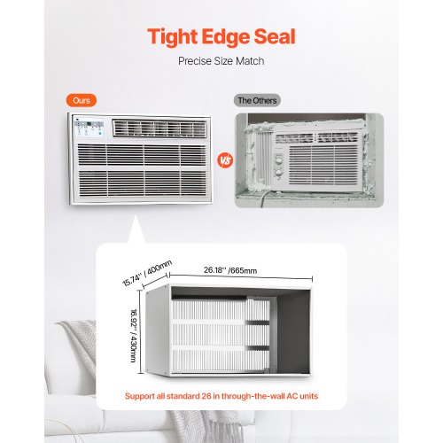 Air Conditioner Wall Sleeve 26 in with Exterior Grille Universal AC ...