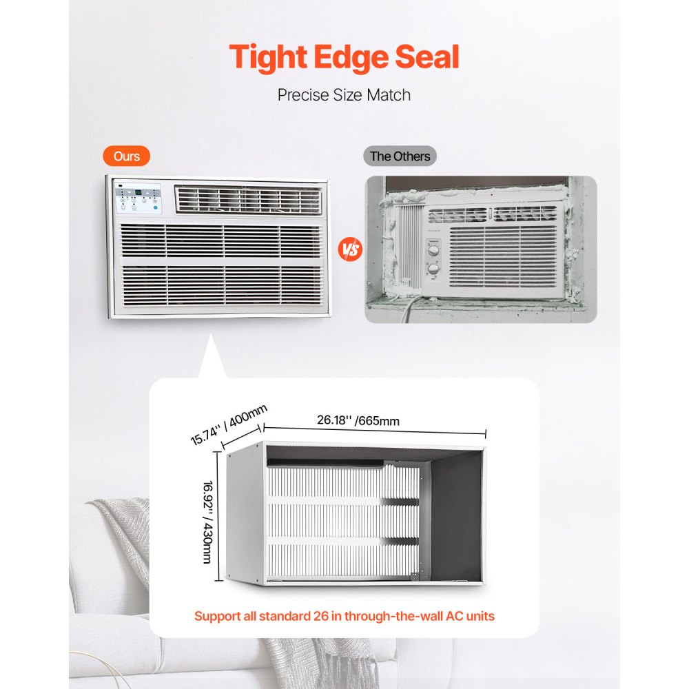 VEVOR Air Conditioner Wall Sleeve, 26 in Through the Wall Air ...