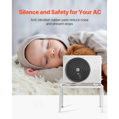 VEVOR Mini Split Ground Stand, Adjustable Anti-Vibration Mini Split ...