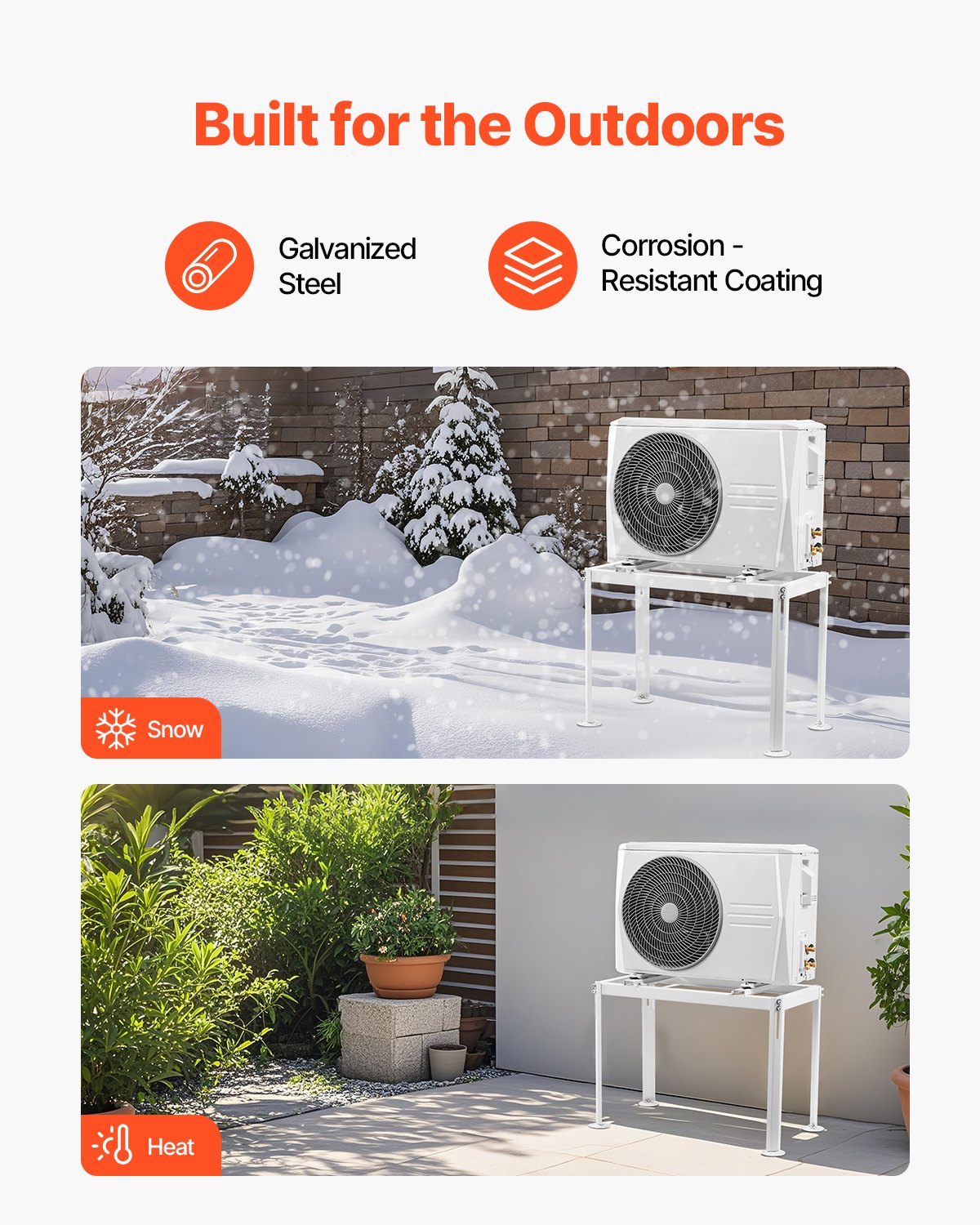VEVOR Mini Split Condenser Stand – 441 lbs, 9000-18000 BTU