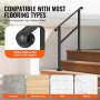 VEVOR Handrails for Outdoor Steps, 2-3 Step Stair Hand Rail & Indoor ...