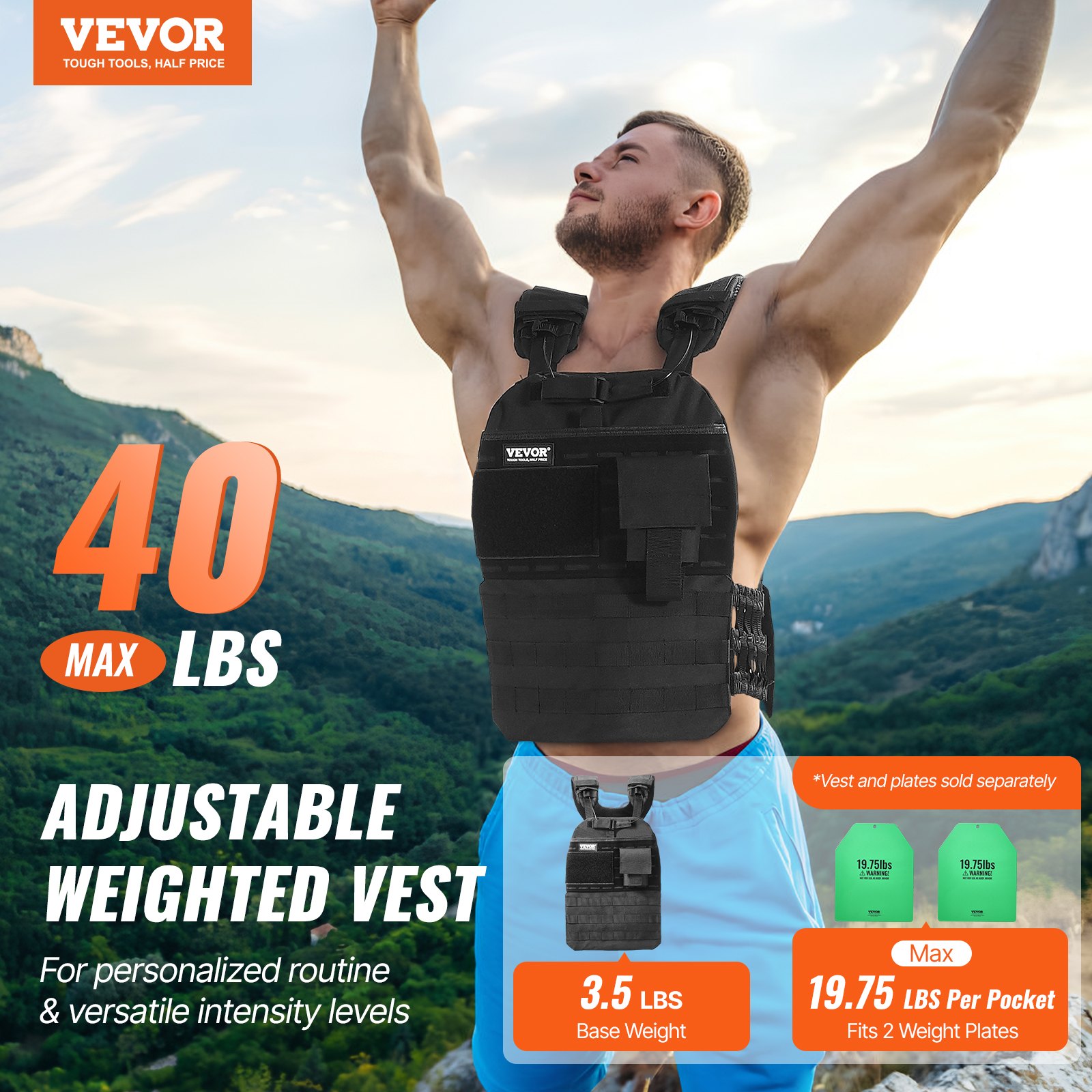VEVOR Weighted Vest for Walking — Adjustable Fitness Vest
