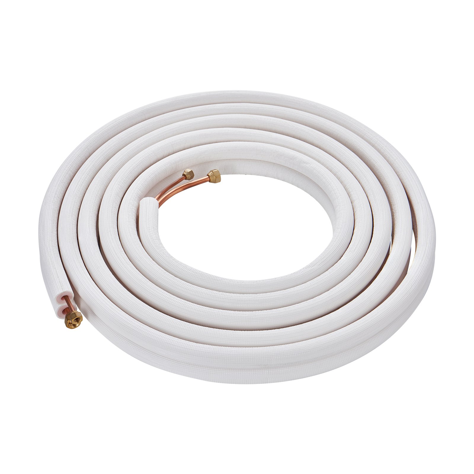 VEVOR 25FT Mini Split Line Set, 1/4" & 3/8" O.D Copper Pipes Tubing and ...