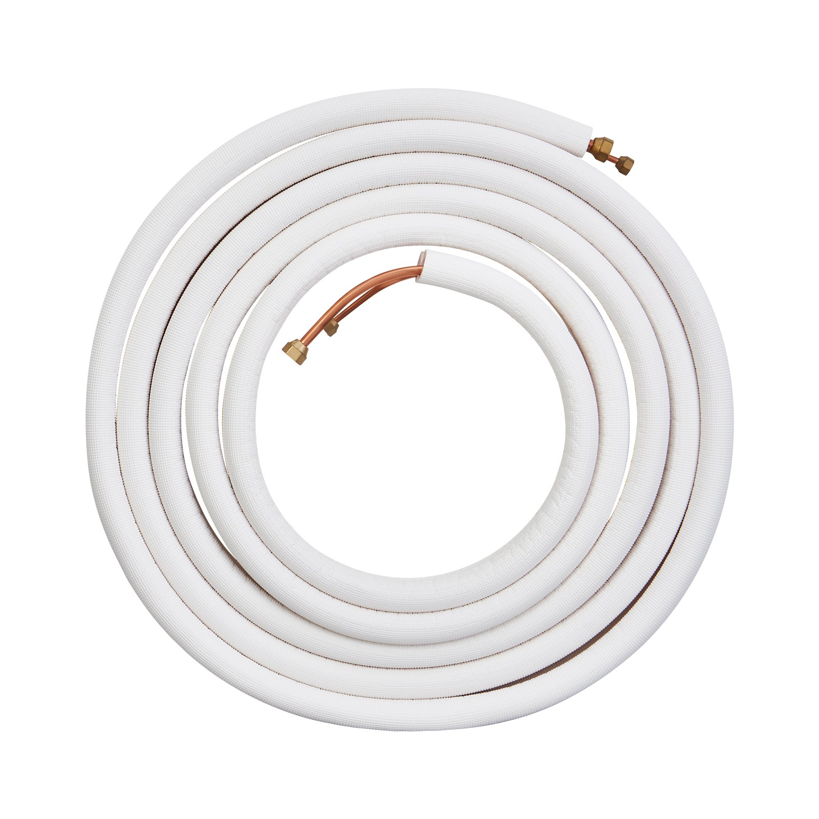VEVOR 25FT Mini Split Line Set, 1/4" & 3/8" O.D Copper Pipes Tubing and ...