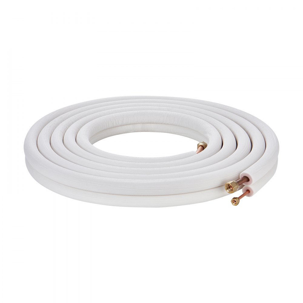 VEVOR 25FT Mini Split Line Set, 1/4" & 1/2" O.D Copper Pipes Tubing and ...
