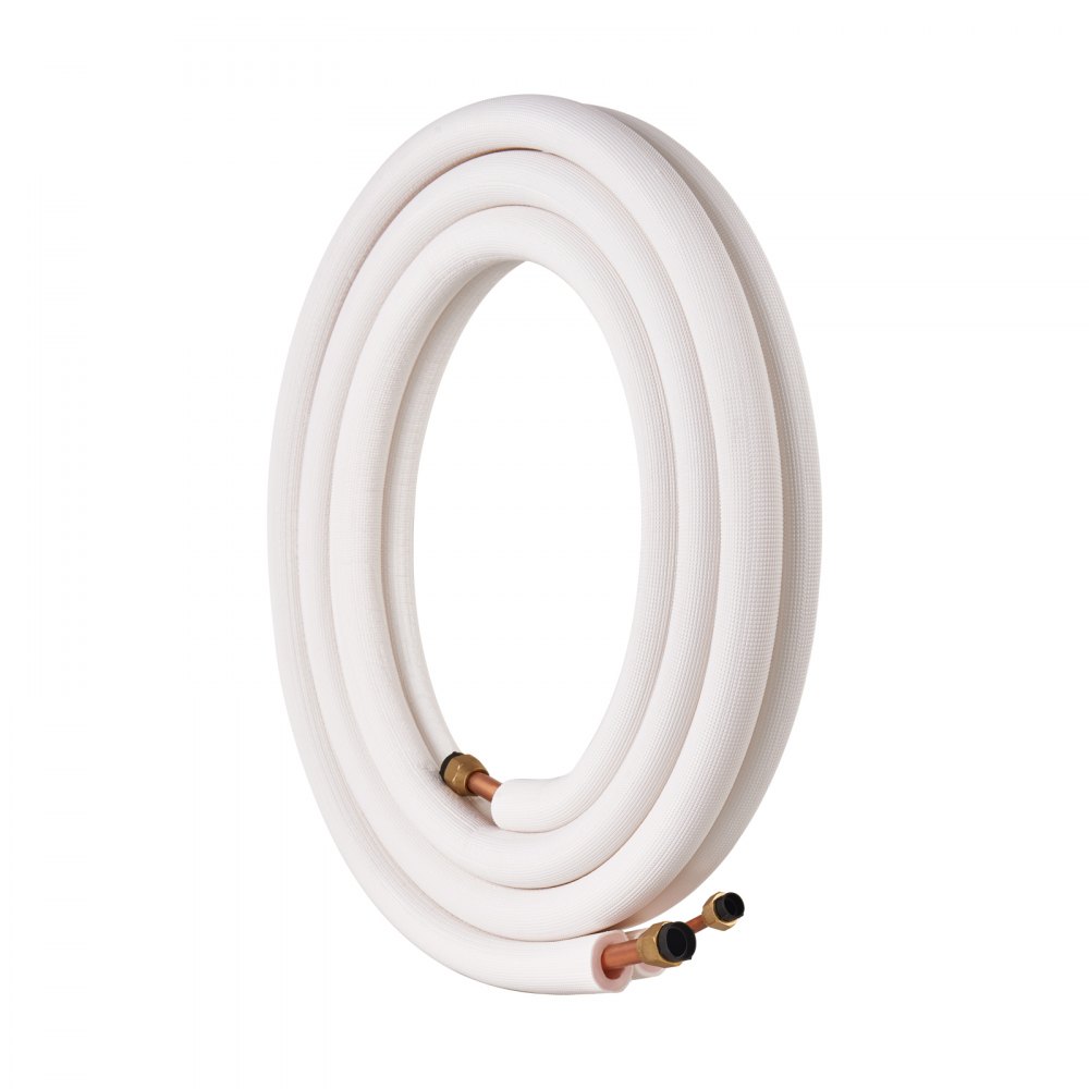 VEVOR 16FT Mini Split Line Set, 3/8" & 5/8" O.D Copper Pipes Tubing and ...