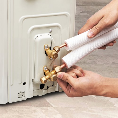 VEVOR 50FT Mini Split Line Set, 1/4" & 1/2" O.D Copper Pipes Tubing and ...