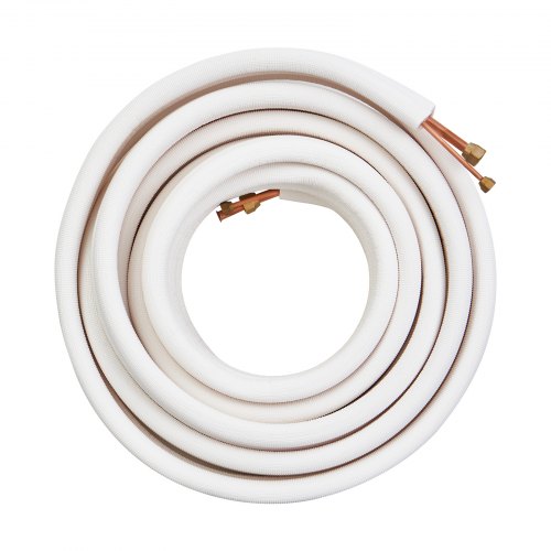 VEVOR 50FT Mini Split Line Set, 1/4" & 1/2" O.D Copper Pipes Tubing and ...
