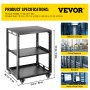 VEVOR Server Rack, 12U Open Frame Rack, 4-Post IT Server Network Relay ...