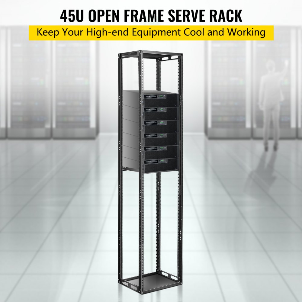 VEVOR VEVOR Open Frame Server Rack Network Server Rack 45U 4 Post 19 ...