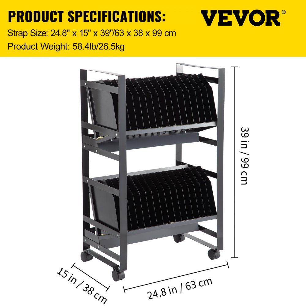 VEVOR Open Charging Cart, 32 Device, Charging Cabinet for Charge and ...