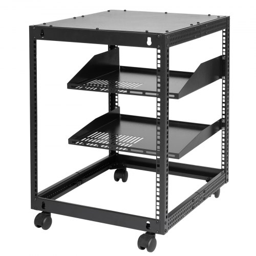 VEVOR 12U Open Frame Server Rack, 15''-40'' Adjustable Depth, Free ...
