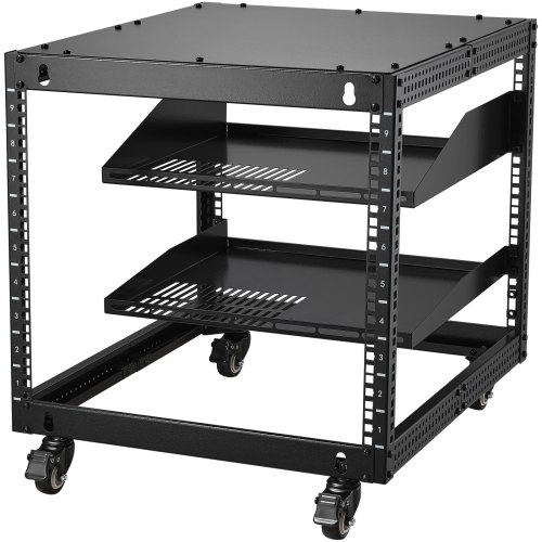 VEVOR 9U 4 Post Open Frame Server Rack Network Enclosure 23''-40 ...