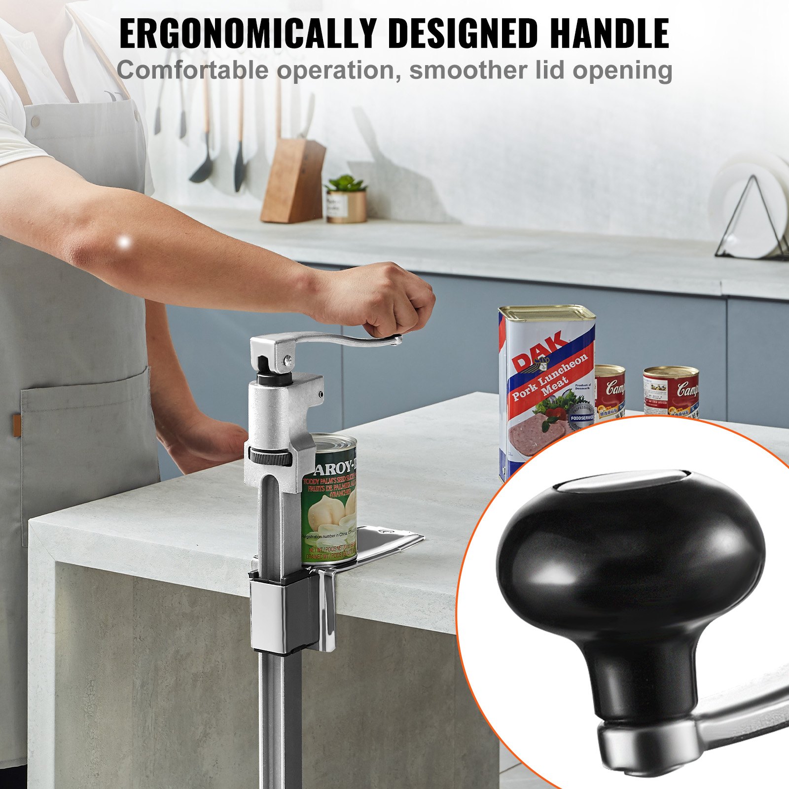 VEVOR Manual Can Opener, Commercial Table Opener for Large Cans, Heavy ...