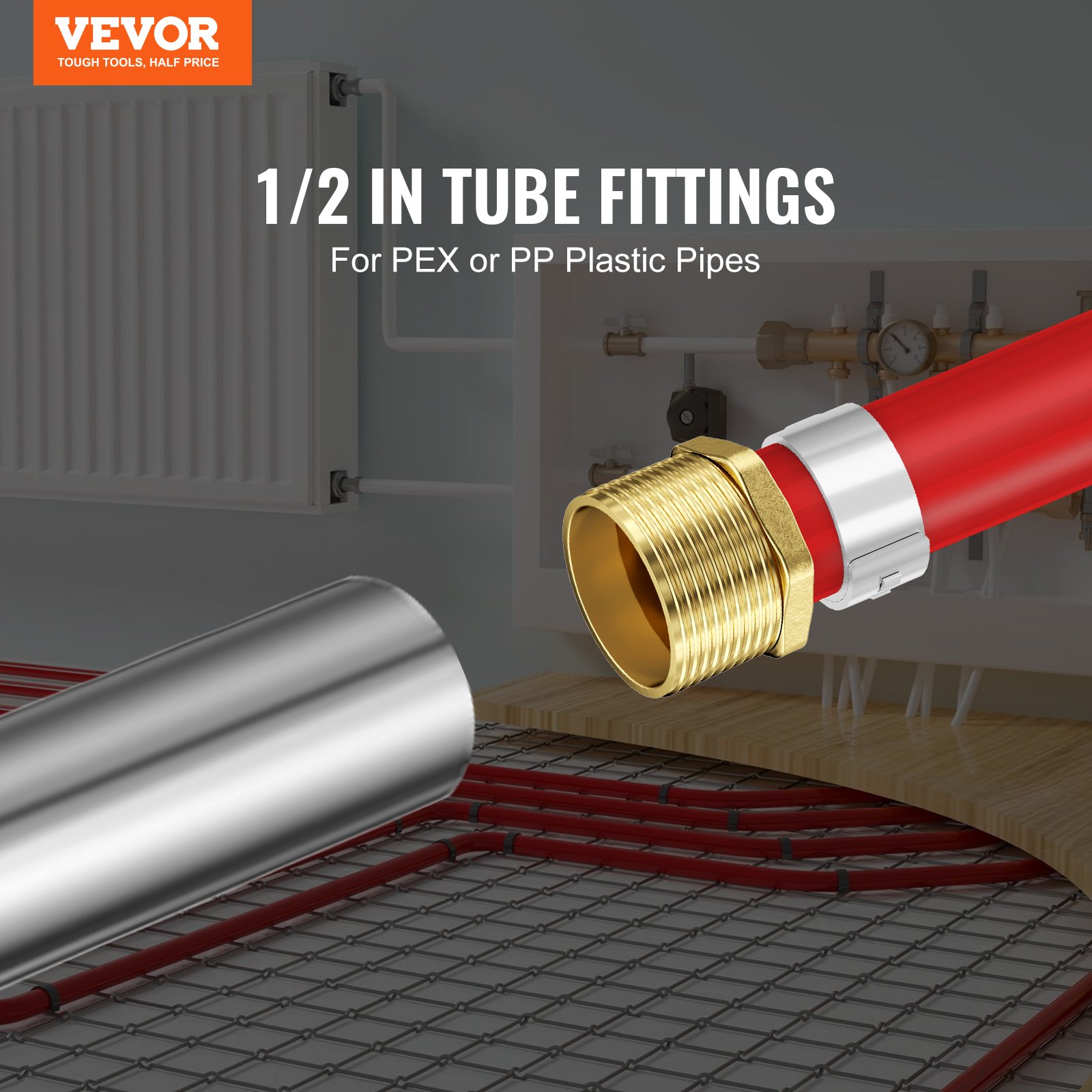 VEVOR 1/2 NPT Fitting – 25PCS Clamp, 100 PSI, 82°C/179.6°F
