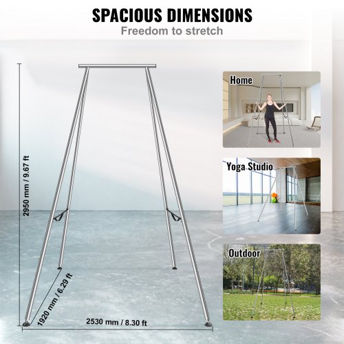 VEVOR Aerial Yoga Frame, 9.67 ft Height Yoga Swing Stand, Max 551.15 ...