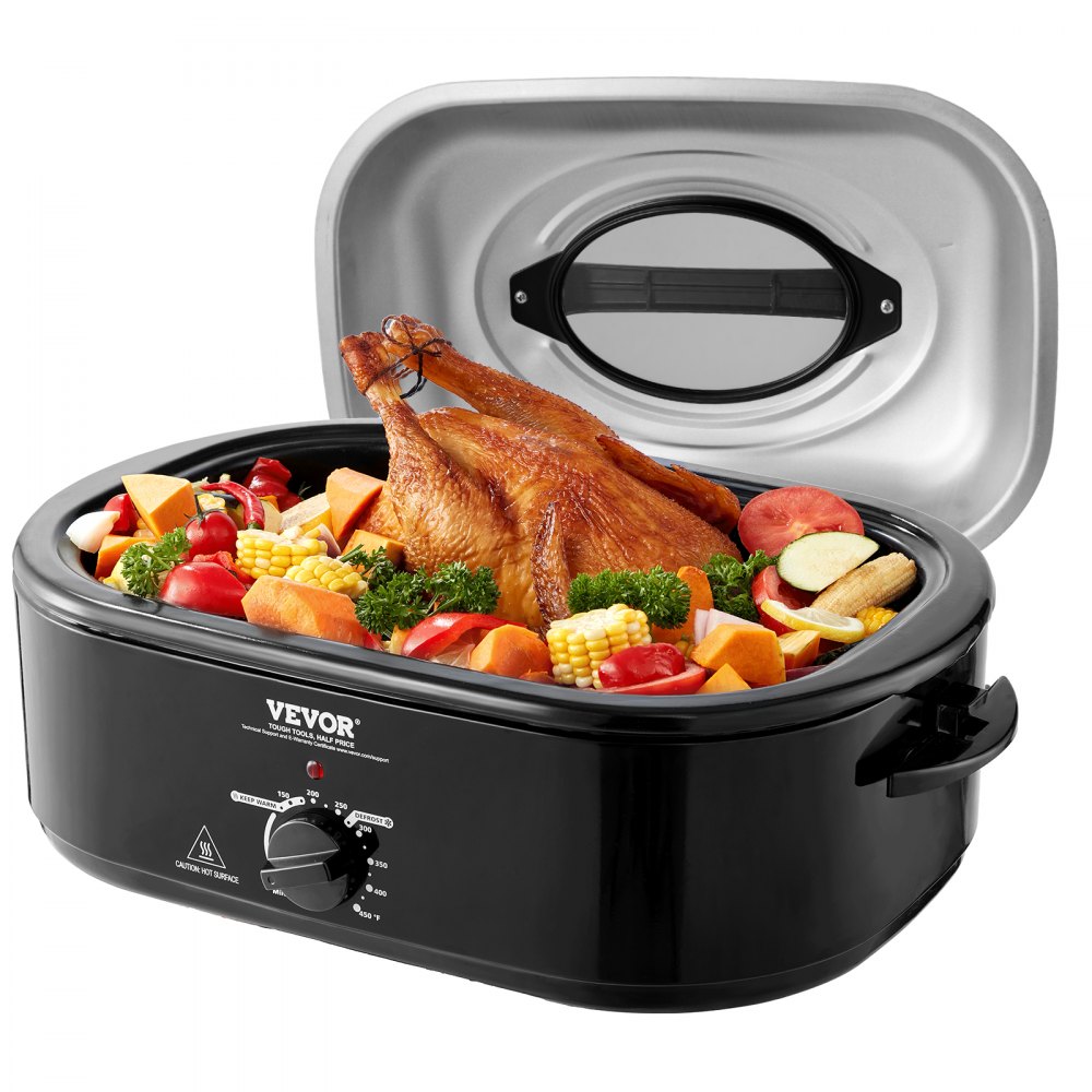 VEVOR Electric Roaster Oven, 20 QT Turkey Roaster Oven with Self ...
